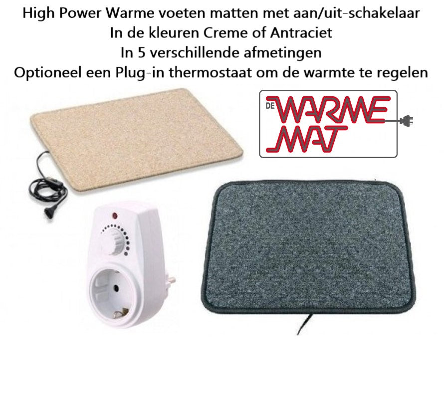 Verwarmde Voetenmat EXTRA warm in Créme: Bestel voor slechts €65,00 ...